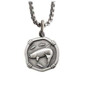 nautora tarpon necklace - pendant crafted in sterling silver on a 22" necklace box chain