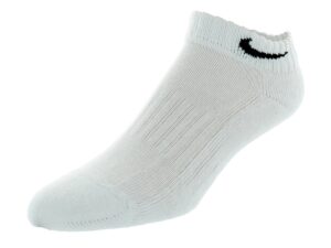 nike mens performance cotton cushioned low-cut socks large (shoe size 8-12) (white)