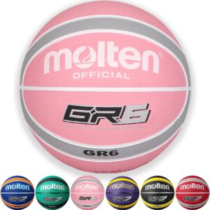 molten women's bgr6-wps basketball, pink/silver, size 6 - boys 12-14 & girls 12+, adult