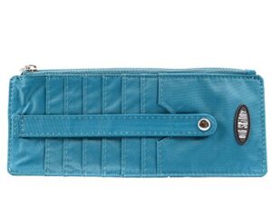 big skinny women's jaguar credit card slim wallet, holds up to 25 cards, ocean blue , 3.5" x 7.6"