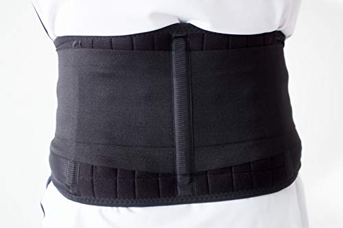 Back Brace by NMT ~ Lumbar Support Black Belt ~ Posture Corrector ~ Pain Relief from Arthritis, Sciatica, Scoliosis, Backache, Slipped Disc, Hernia, Spinal Stenosis ~ Injury Prevention ~ 4 Adjustable Sizes -'L' Fits Waist 34-40" (86-102cm)