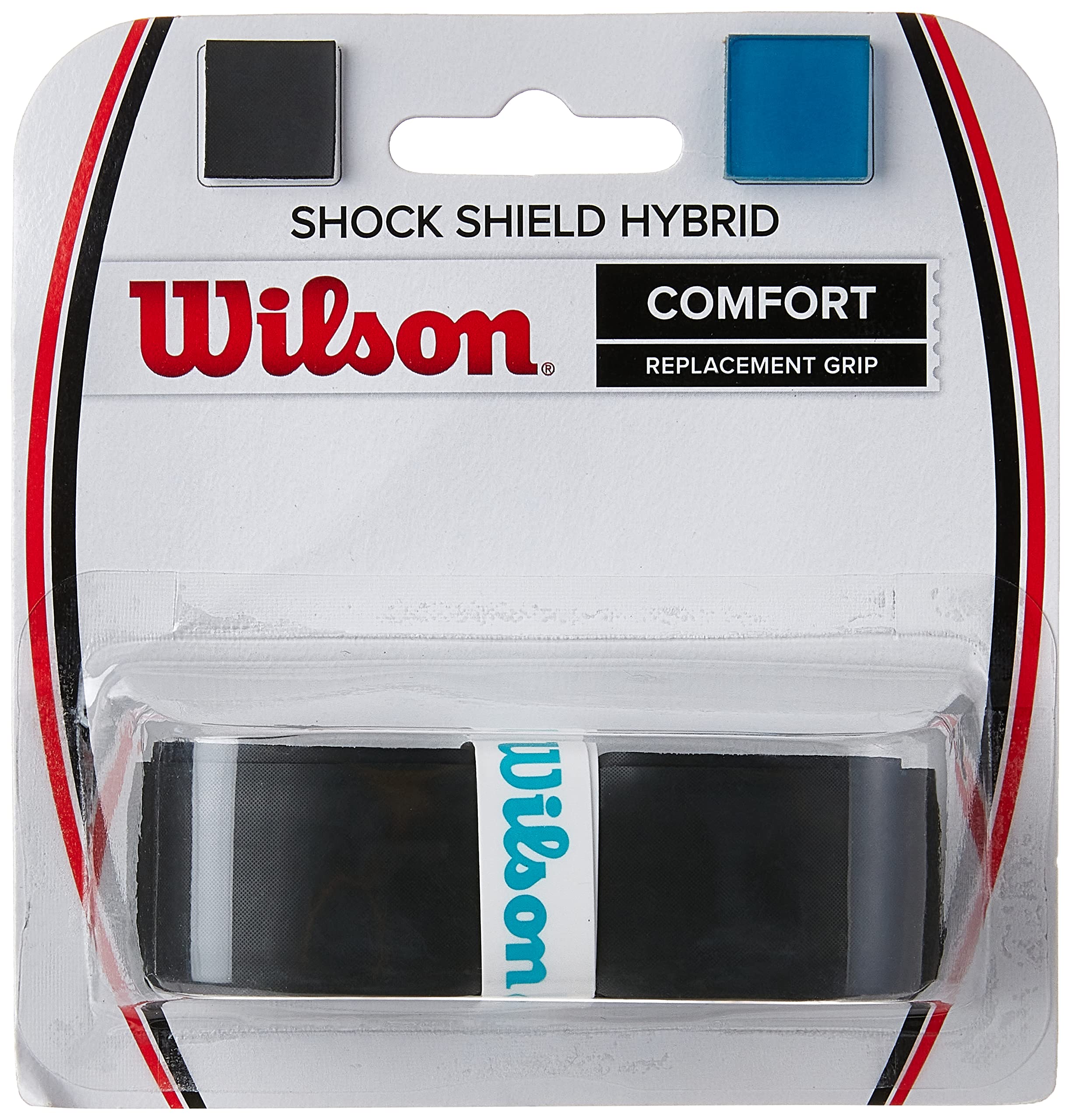 WILSON Shock Shield Hybrid Tennis Racquet Replacement Grip, Black