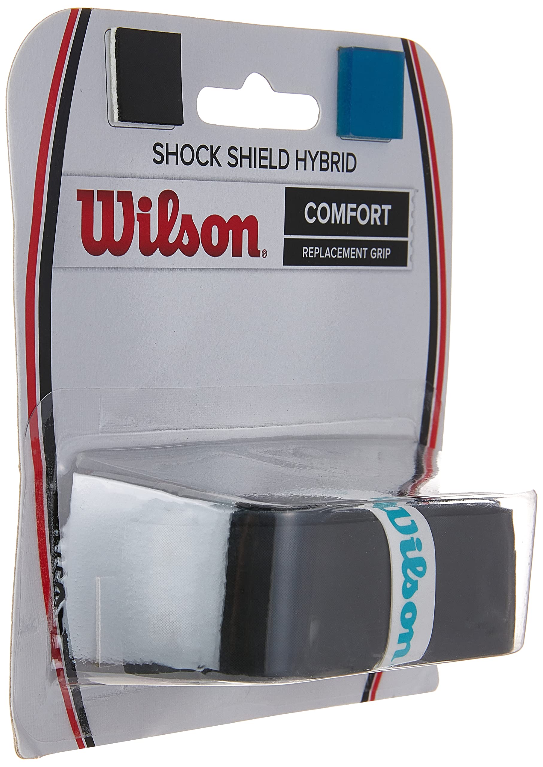 WILSON Shock Shield Hybrid Tennis Racquet Replacement Grip, Black