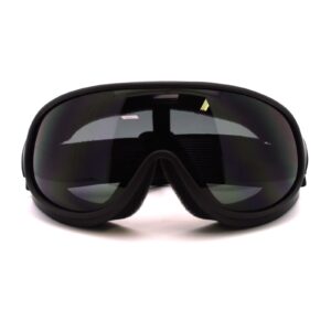 new retro cafe racer style narrow shatter proof anti fog lens goggle matte black