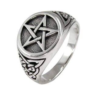 moonlight mysteries sterling silver celtic knot triquetra pentacle pentagram ring size 10