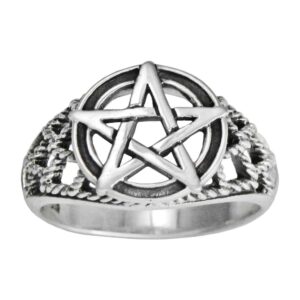 moonlight mysteries sterling silver large pentacle pentagram ring size 8