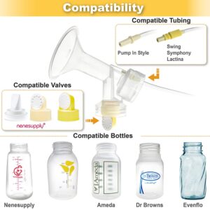 Nenesupply Pump Parts with 27mm flanges Compatible with Medela Breastpumps Incl. Flange Breastshield Valve Membrane for Pump in Style Symphony Swing Not Original Medela Pump Parts