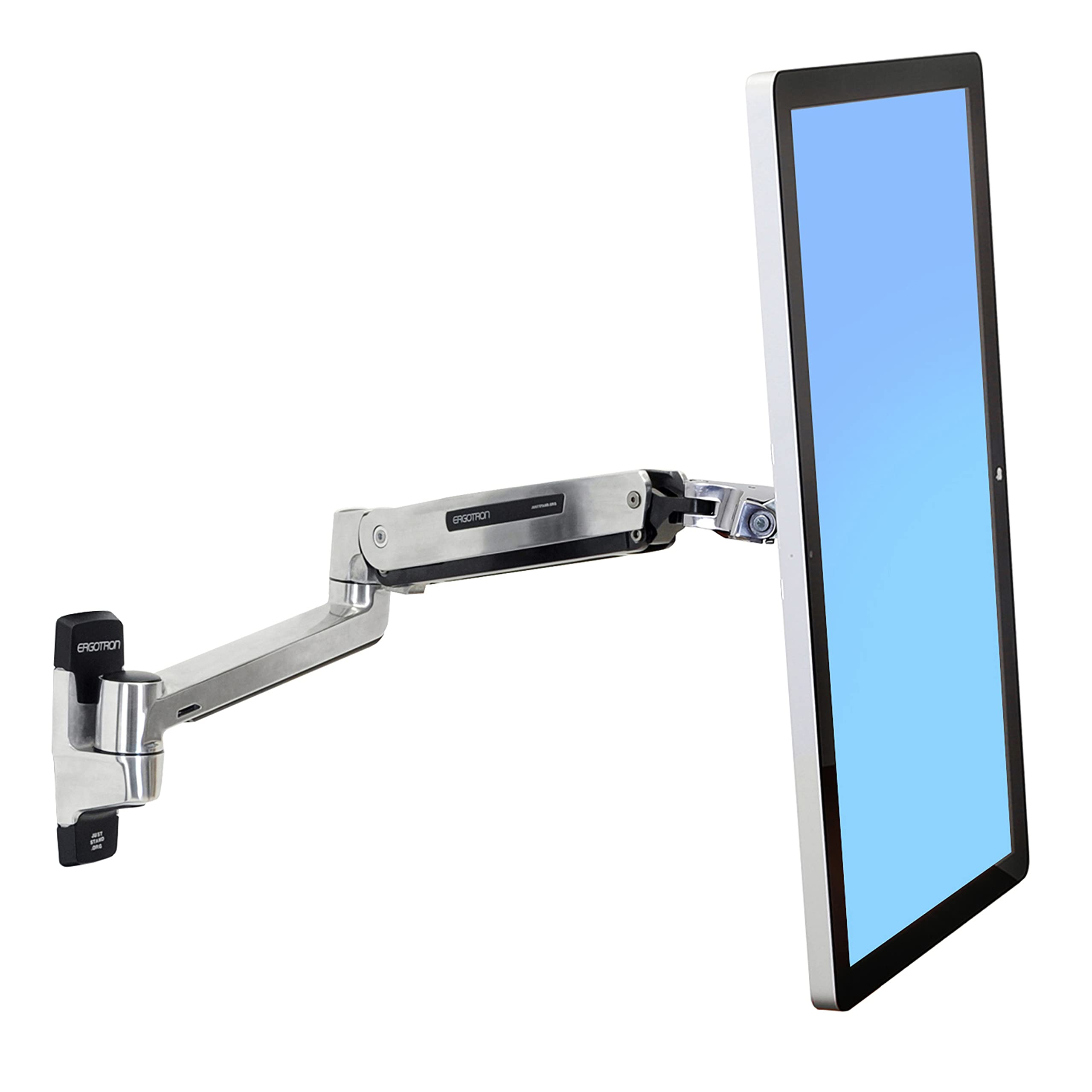 Ergotron – LX HD Sit-Stand Single Monitor Arm, VESA Wall Mount – for Monitors Up to 49 Inches, 14 to 30 lbs – Polished Aluminum