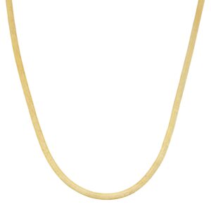 kooljewelry 10k yellow gold herringbone chain necklace for women (1.67 mm, 18 inch)