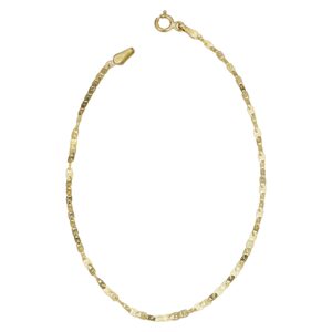 kooljewelry 10k yellow gold flat twisted love link bracelet (1.8 mm, 7.5 inch)