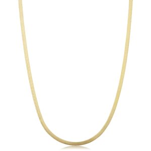 kooljewelry 10k yellow gold herringbone chain necklace (2.2 mm, 20 inch)