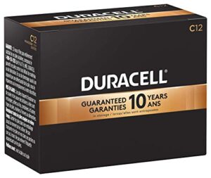 duracell - coppertop c alkaline batteries with recloseable package - long lasting, all-purpose c battery for household and business - pack of 12