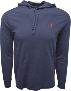 polo ralph lauren jersey knit hoodie tee, navy x-large