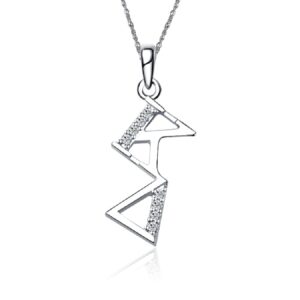 greek star kappa delta diagonal silver lavalier (kd-p002)