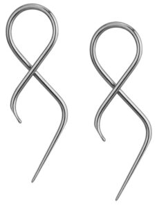 forbidden body jewelry surgical steel earrings pair of twisting hanging loop 16 gauge earrings