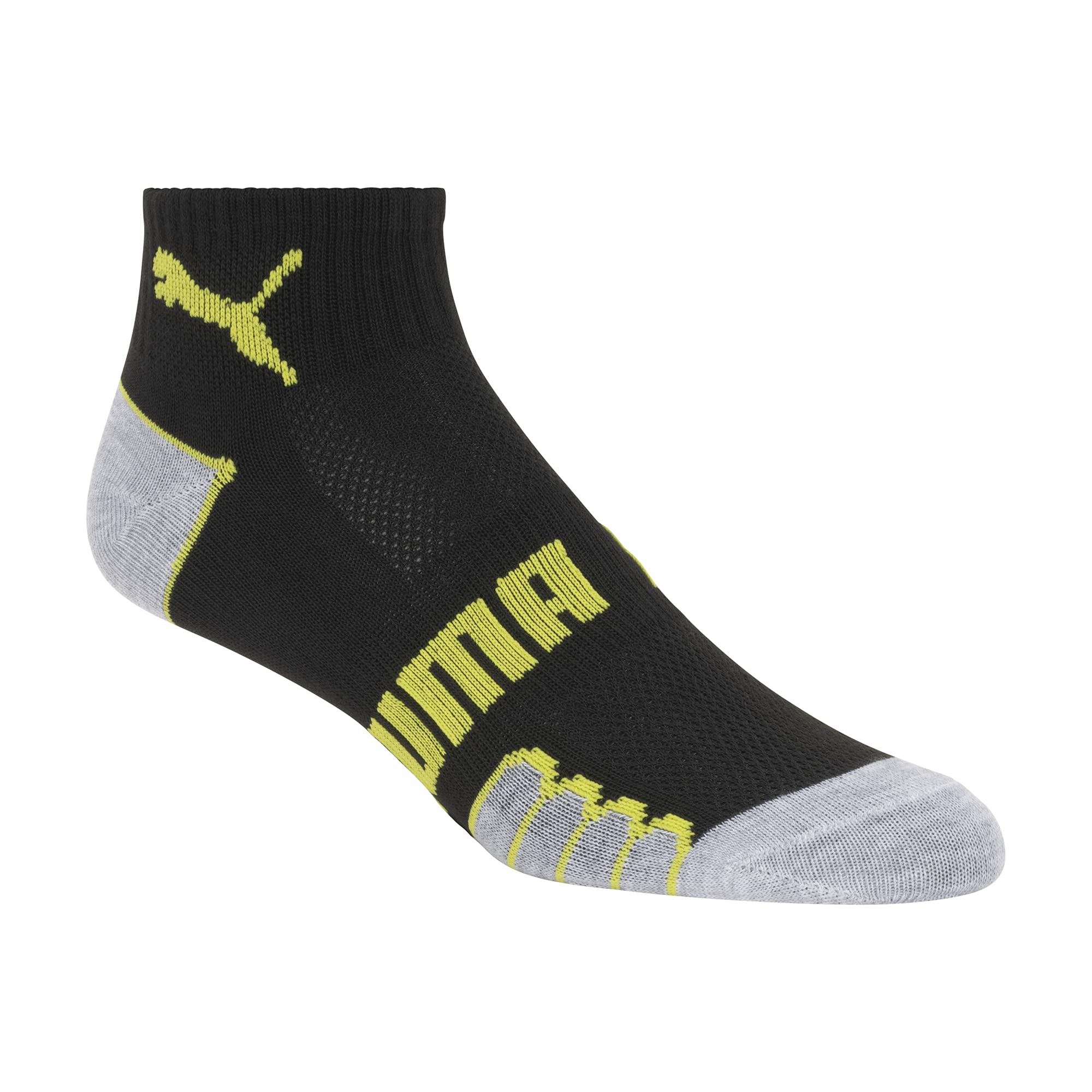 PUMA womens 6 Pack Quarter Crew athletic socks, Black, 9 11 US