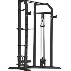 Marcy Olympic Multi-purpose Strength Training Cage with Pull Up Bars/Adjustable Bar Catchers and Pulley SM-3551