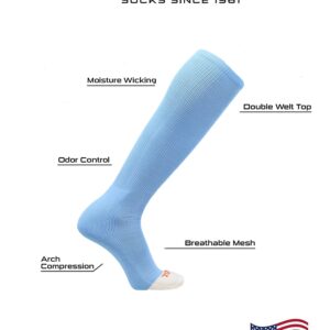 TCK Prosport Performance Tube Socks (Columbia Blue, Medium)