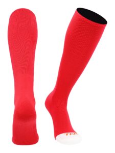 tck prosport performance tube socks (red, large)