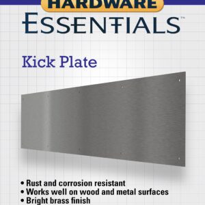 Hardware Essentials 852744 Aluminum Non-Magnetic, Screw-In, Door Kick Plate 8" x 34" Pewter Finish