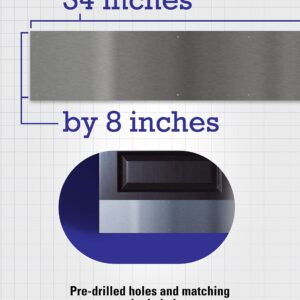 Hardware Essentials 852744 Aluminum Non-Magnetic, Screw-In, Door Kick Plate 8" x 34" Pewter Finish