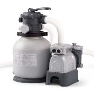 intex krystal clear sand filter pump for above ground pools, 12-inch, 110-120v with gfci