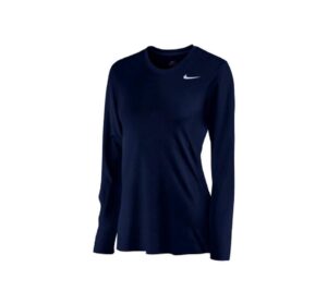 nike womens dri-fit fitness workout t-shirt nk453182 419 (large) navy