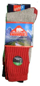 rodex 3 pairs thermal gear socks boot hiking warm winter mens size 10-15 colors may vary