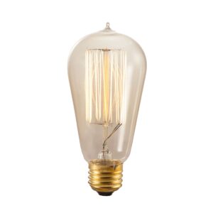 bulbrite 136019 pack of (2) 60 watt antique clear dimmable st18 shaped medium (e, antique clear