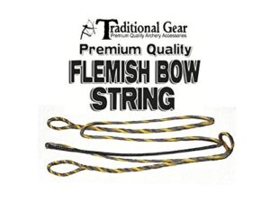 flemish b-50 dacron replacement recurve bowstring - bow string - actual string length - by trad gear archery products (multiple sizes) (54")