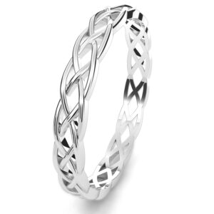 metal factory sz 8 sterling silver 925 celtic knot eternity band ring