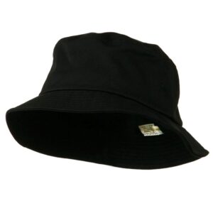 e4hats.com big size cotton blend twill bucket hat - black 2xl-3xl