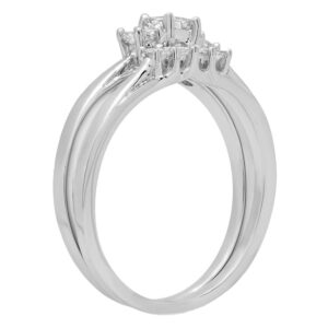 Dazzlingrock Collection 0.50 Carat (Cttw) 14K Princess Diamond Women 3 Stone Engagement Ring Set 1/2 CT, White Gold, Size 6