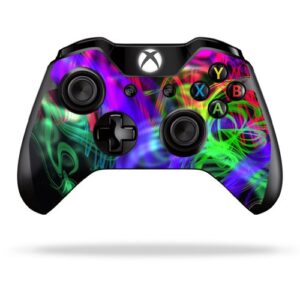 mightyskins skin compatible with microsoft xbox one or one s controller - neon splatter | protective, durable, and unique vinyl wrap cover | easy to apply, remove, and change styles | made in the usa