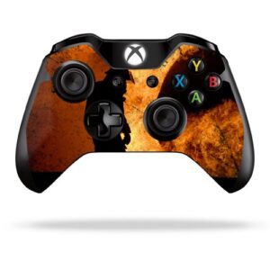 mightyskins skin compatible with microsoft xbox one or one s controller - fire fighter | protective, durable, and unique vinyl wrap cover | easy to apply, remove, and change styles | made in the usa