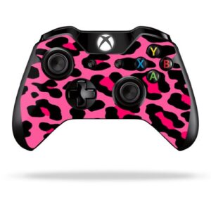 mightyskins skin compatible with microsoft xbox one or one s controller - pink leopard | protective, durable, and unique vinyl wrap cover | easy to apply, remove, and change styles | made in the usa