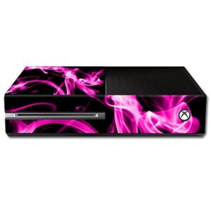 mightyskins skin compatible with microsoft xbox one - pink flames | protective, durable, and unique vinyl decal wrap cover | easy to apply, remove, and change styles | made in the usa