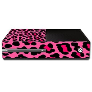 mightyskins skin compatible with microsoft xbox one - pink leopard | protective, durable, and unique vinyl decal wrap cover | easy to apply, remove, and change styles | made in the usa