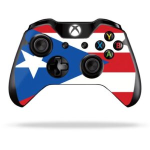 mightyskins skin compatible with microsoft xbox one or one s controller - puerto rican flag | protective, durable, and unique vinyl wrap cover | easy to apply, remove | made in the usa