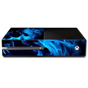 mightyskins skin compatible with microsoft xbox one - blue flames | protective, durable, and unique vinyl decal wrap cover | easy to apply, remove, and change styles | made in the usa