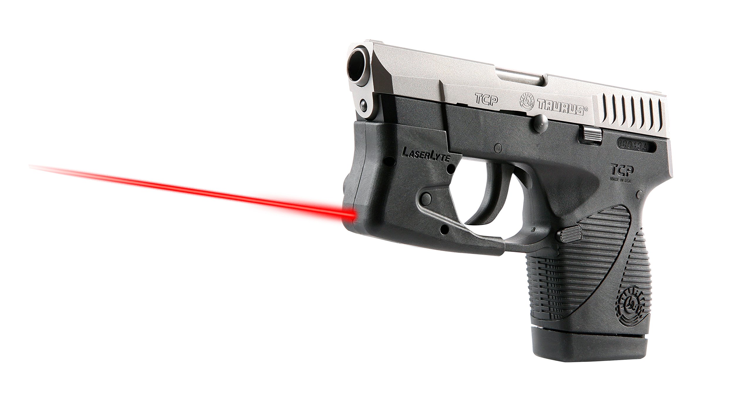 LaserLyte UTA-TA Laser Sight Trainer for Taurus TCP and Slim with Push Button Activation and Auto-Off Function for Use as Laser Sight or Training Tool Black -Length: 2.10 inches/5.33 cm -Width: .78 inches/ 1.98 cm -Height: 1.44 inches/3.66 cm