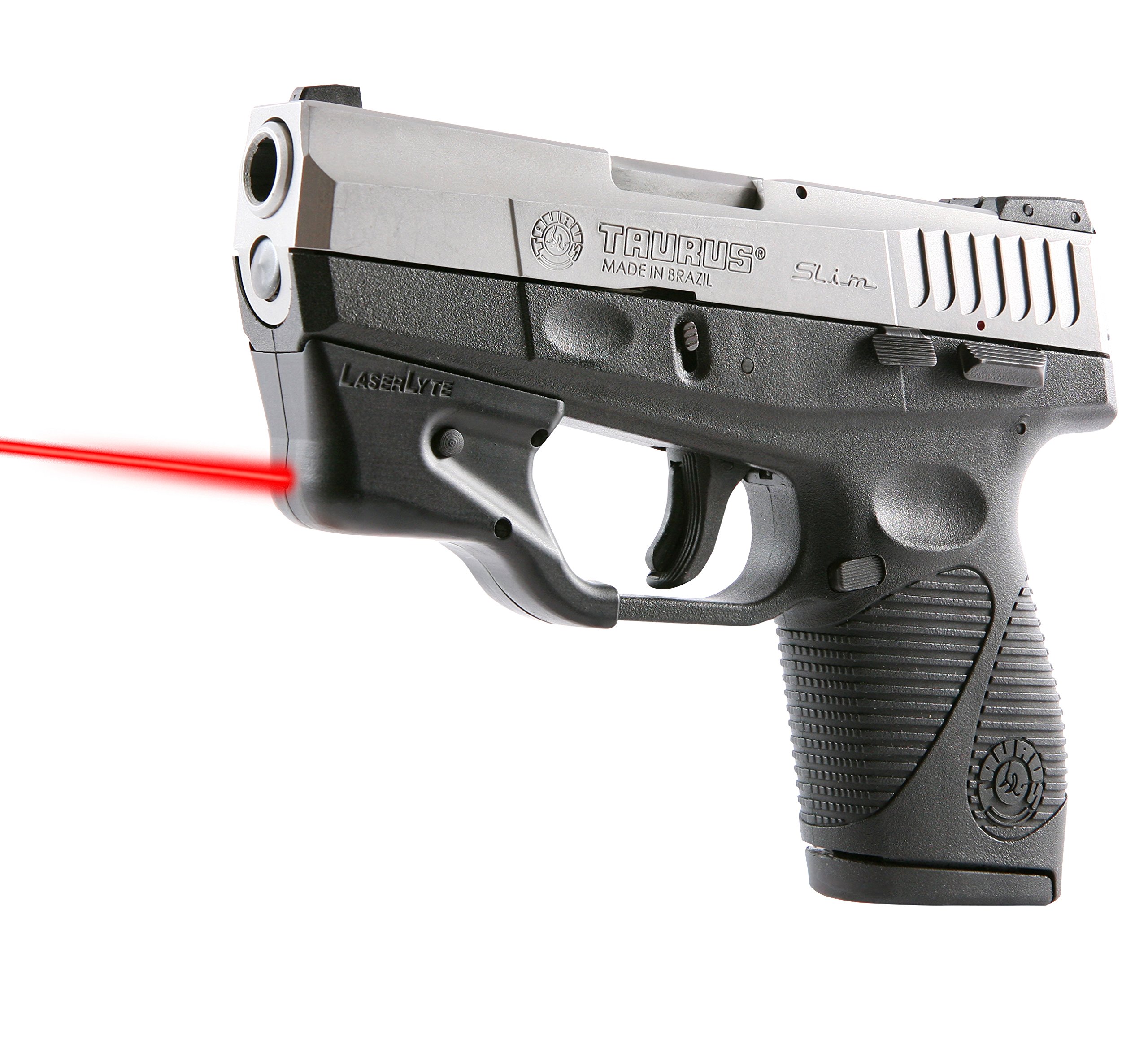 LaserLyte UTA-TA Laser Sight Trainer for Taurus TCP and Slim with Push Button Activation and Auto-Off Function for Use as Laser Sight or Training Tool Black -Length: 2.10 inches/5.33 cm -Width: .78 inches/ 1.98 cm -Height: 1.44 inches/3.66 cm