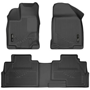 husky liners weatherbeater floor mats | fits 2007 - 2014 ford edge, 2007 - 2015 lincoln mkx | front & 2nd row, 3-pc black - 99761