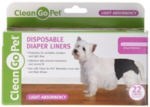 clean go pet light disposable diaper liner, 22-pack