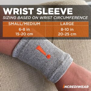 Incrediwear Wrist Sleeve – Wrist Brace for Women and Men to Help with Swelling, Inflammation, Joint Pain Relief and Offers Wrist Support & Recovery (Grey, S/M)