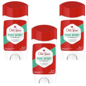 old spice 03891 deodorant stick, high endurance, pure sport scent, 3-oz. - quantity 3