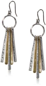 lucky brand metal paddle drop silver earrings