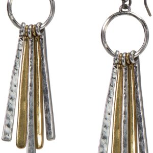 Lucky Brand Metal Paddle Drop Silver Earrings