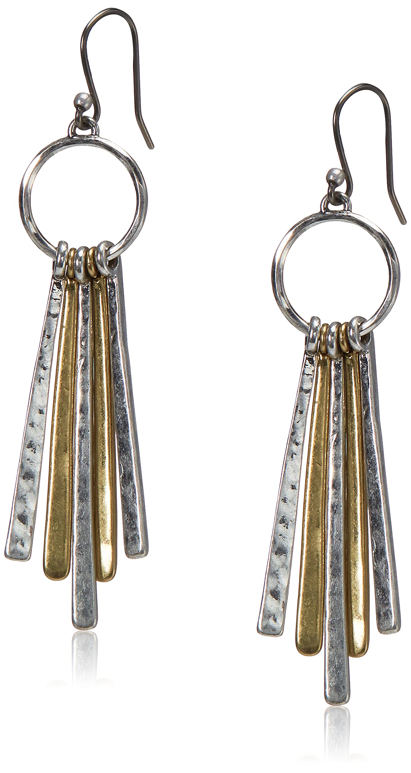 Lucky Brand Metal Paddle Drop Silver Earrings