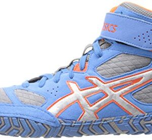 ASICS Men's Aggressor 2 Wrestling Shoe,Dusty Blue/Silver/Red Orange,12 M US